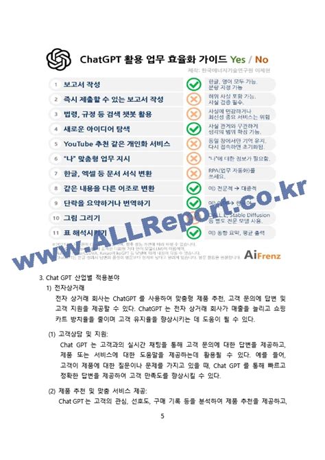 Chat Gpt 활용분야 Chat챗gpt챗gptaiopen Ai 경영경제레포트