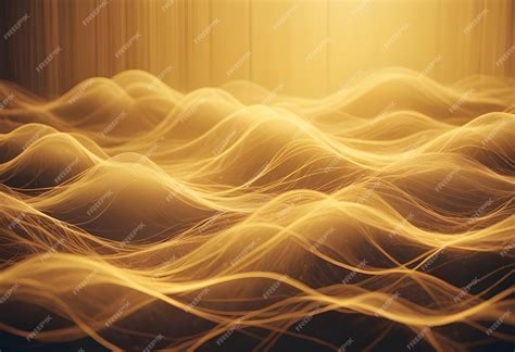 Abstract Background With Flowing Golden Lines Forming A Wavelike Pattern Creating A Sense Of