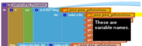 Android App Inventor Listing Variables Stack Overflow