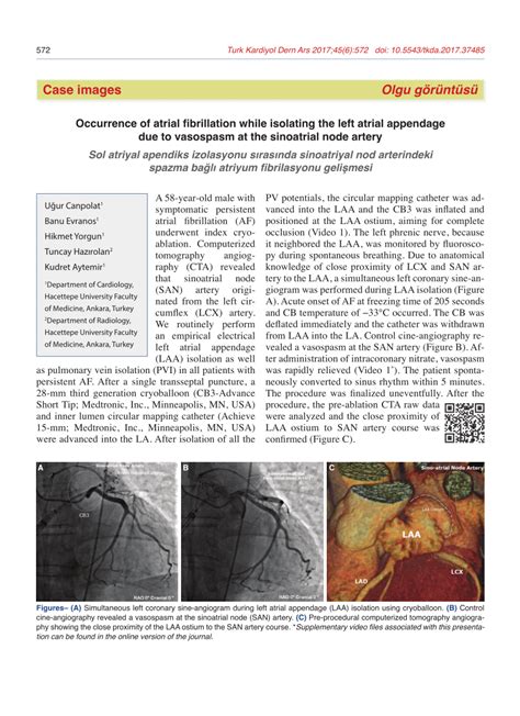 Pdf Case Image Occurrence Of Atrial Fibrillation While Isolating The Left Atrial Appendage