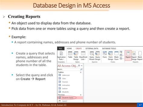 Chapter 7 Databases Chapter In Introduction To Computer Pptx Pptx