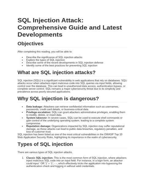 Sql Injection Attack Pdf Security Computer Security