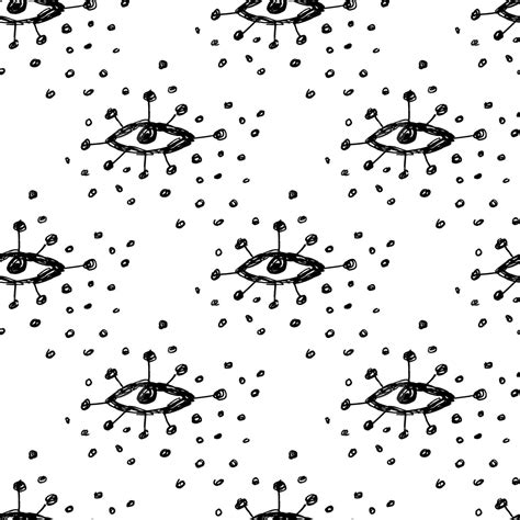 Retro Psychedelic Eye Pattern On Colorful Background Polka Paper Drawing Vector Polka Paper