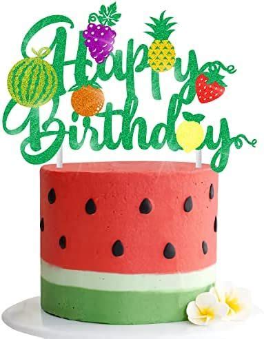 Fruit Birthday Cake Topper Summer Fruit Party Decoration