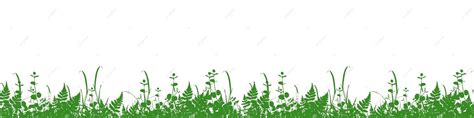 Repeating Green Grass Background Vector Illustration Of Silhouetted