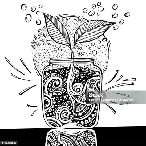 유리 항아리에 새싹 화분에 심은 식물과 그래픽 일러스트 레이 션 0명에 대한 스톡 벡터 아트 및 기타 이미지 0명 건강