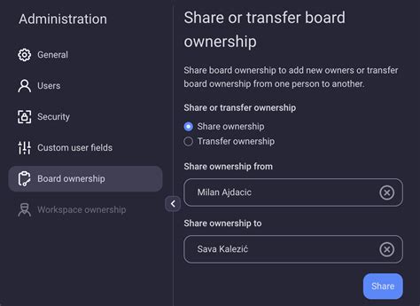 manage board ownership plaky help