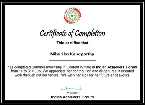 Niharika Konaparthy On Linkedin Successfully Completed My Internship
