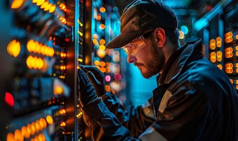 Server Maintenance Silhouette Premium Ai Generated Image