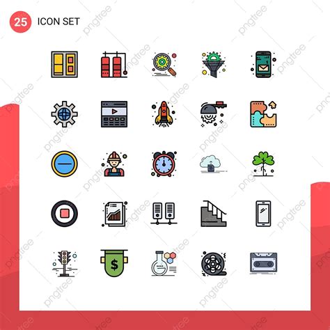 Color Grid Vector Hd Images Set Of 25 Vector Filled Line Flat Colors On Grid For Mobile Globe