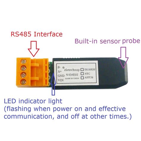 N434e01 Ds18b20 Temperature And Humidity Transmitter Detection Sensor Module Modbus Ds18b20