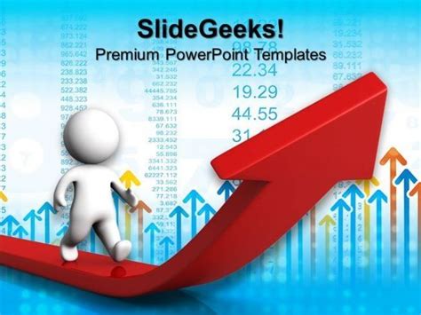 Man Walking On A Growth Increase Arrow Business PowerPoint Templates And PowerPoint Themes 0712