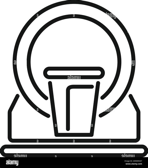 Monitor Diagnostic Device Icon Outline Vector Scan Xray Medical Computer Clinic Stock Vector