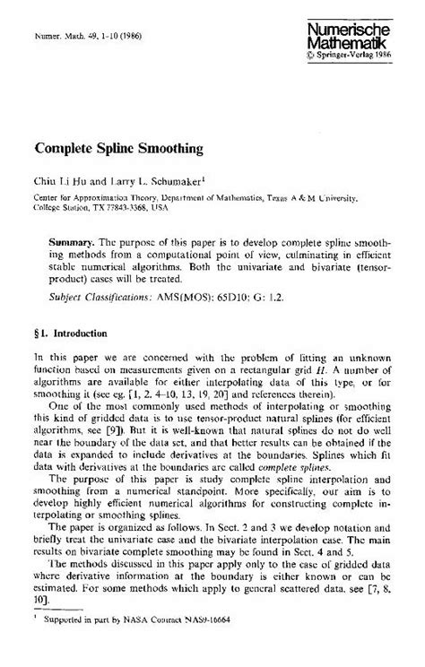 Pdf Complete Spline Smoothing Dokumentips