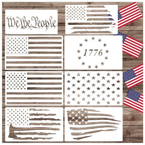 American Flag Stencil Template