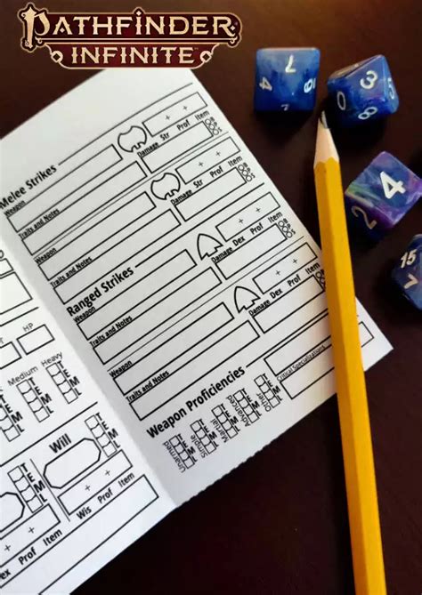 Pf2e Pocket Character Sheet Paizo Pathfinder And Starfinder Infinite Drivethrurpg
