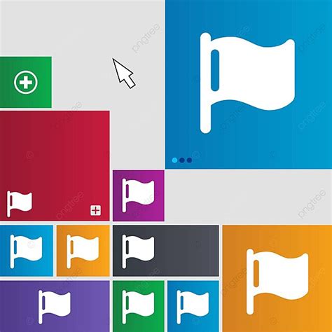 Modern Website Interface Cursor Pointers On Flag Icon Buttons Photo
