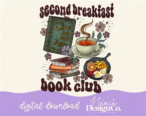 Second Breakfast Book Club Digital Png Neace Design Co Digital Designs