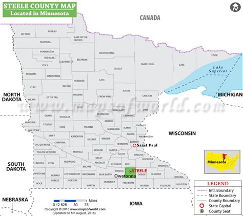 Steele County Map Minnesota