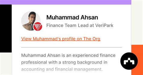 Muhammad Ahsan Finance Team Lead At Veripark The Org