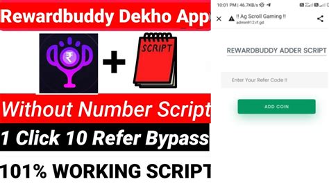Rewardbuddy App Unlimited Refar Baypass Script Rewardbuddy App Otp Baypass Script 101010