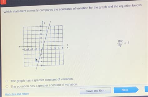 1 Which Statement Correctly Compares The Constants Of Variation For The