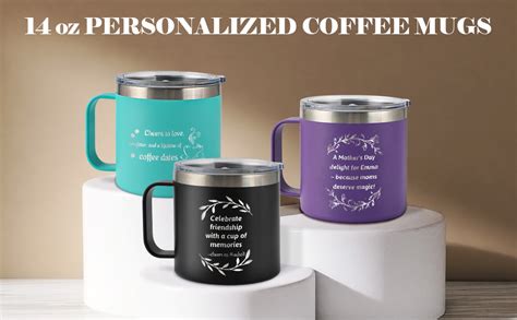 Krazekk Personalized Insulated Coffee Tumbler 14oz Engraved Stainless Steel Coffee