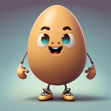 Premium Ai Image Cute Egg Character A High Quality Illustration