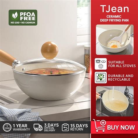 Kuali Tidak Melekat Tjean Kuali Seramik Salutan Tidak Melekat Sesuai Untuk Induksi Kuali