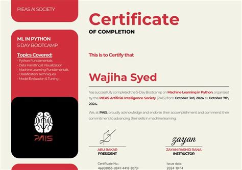 Wajiha Syed On Linkedin Machinelearning Python Ai Mlbootcamp 11 Comments