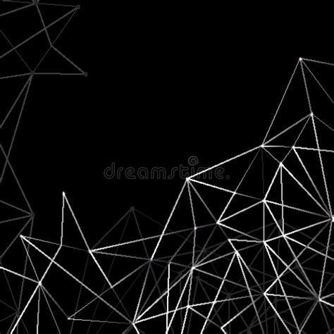 Abstract Triangles Space Low Poly Black Background With Connecting Dots And Lines Light