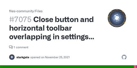 Close Button And Horizontal Toolbar Overlapping In Settings Window