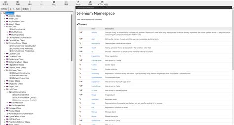 【seleniumbasic】クラス、メソッド、プロパティ一覧表（日本語版）excel Vba