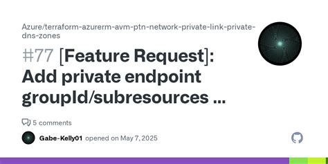 Feature Request Add Private Endpoint Groupidsubresources To The