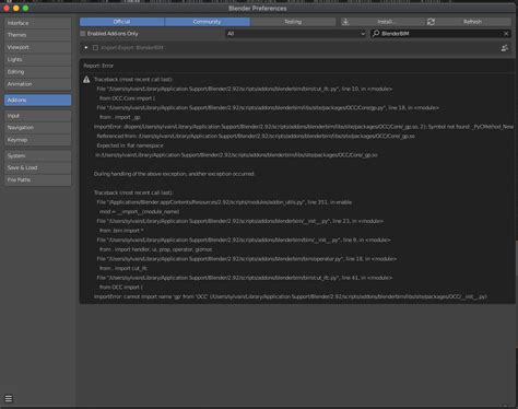 Error During Blenderbim Install — Osarch