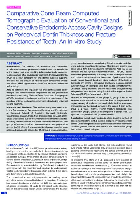 Pdf Comparative Cone Beam Computed Tomographic Evaluation Of