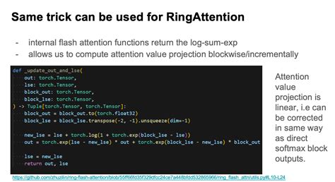 how to optim algorithm in cuda cuda mode lecture 13 ring attention md