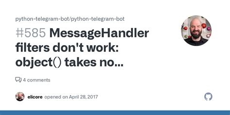 Messagehandler Filters Dont Work Object Takes No Parameters · Issue