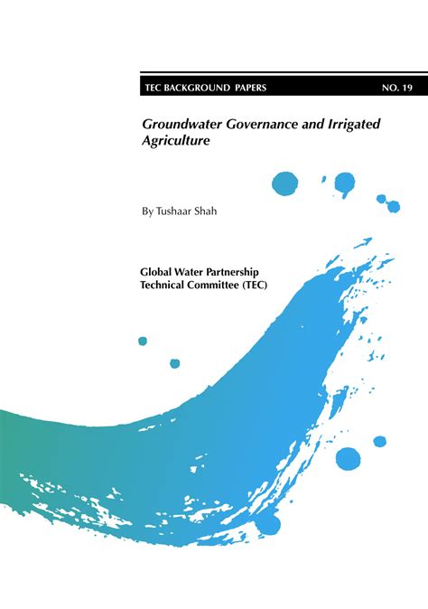 Pdf Groundwater Governance And Irrigated Agriculture