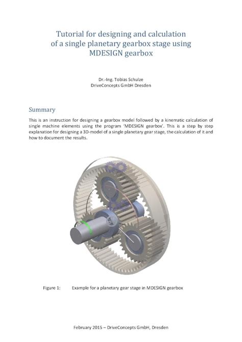 PDF Tutorial For Designing And Calculation Of A Single Save The Gearbox Data Mdp