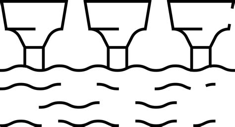 Electric Energy Underwater Tidal Power Plant Line Vector Image