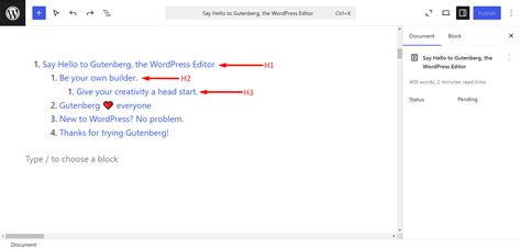 How To Add Table Of Contents In Gutenberg
