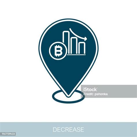 Bitcoin Rate Decrease Pin Map Icon Stock Illustration Download Image Now Bitcoin Blockchain