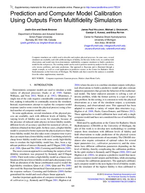 Fillable Online Prediction And Computer Model Calibration Using Outputs From Multifidelity
