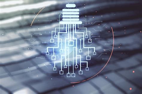 Premium Photo Virtual Creative Idea Concept With Light Bulb And Microcircuit Illustration On