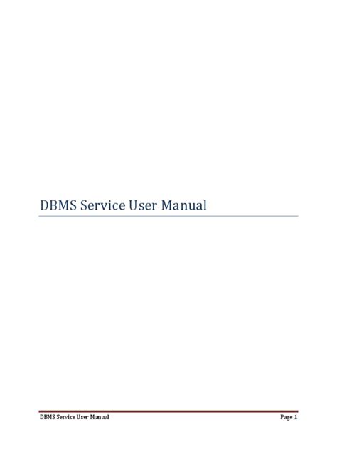 dbms service user manual pdf databases invoice