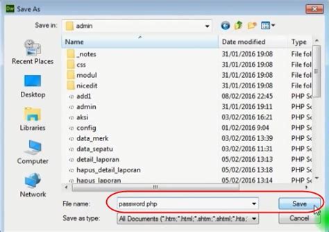 Cara Membuat Form Input Data Password Di Halaman Admin Web Penjualan Dengan Dreamweaver CS6
