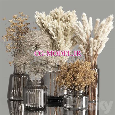 مجموعه مدل سه بعدی گلدان گیاه 18 سی جی مدل ابجکت تری دی مکس