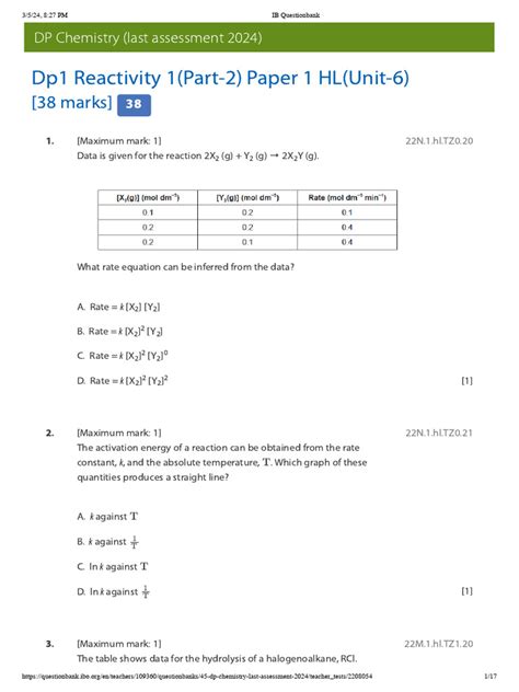 Dp1 Reactivity 1 Part 2 Paper 1 Hl Pdf