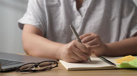 Close Up Hands Asian Businesswoman Freelance Data Scientist Work